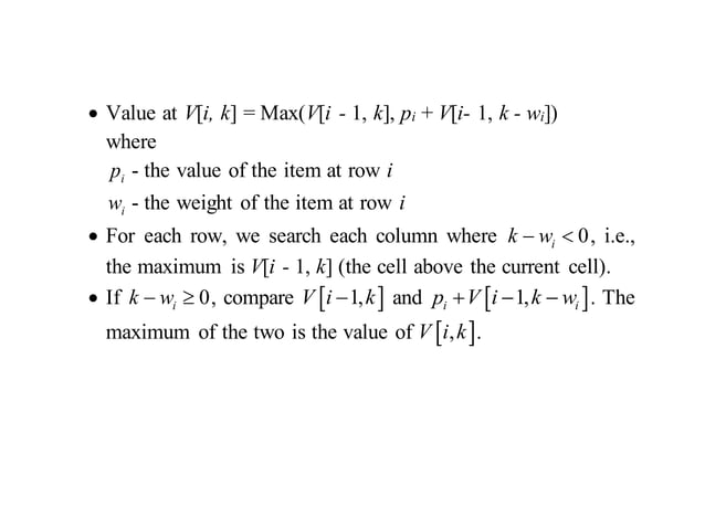 0-1 KNAPSACK PROBLEM | DOCX