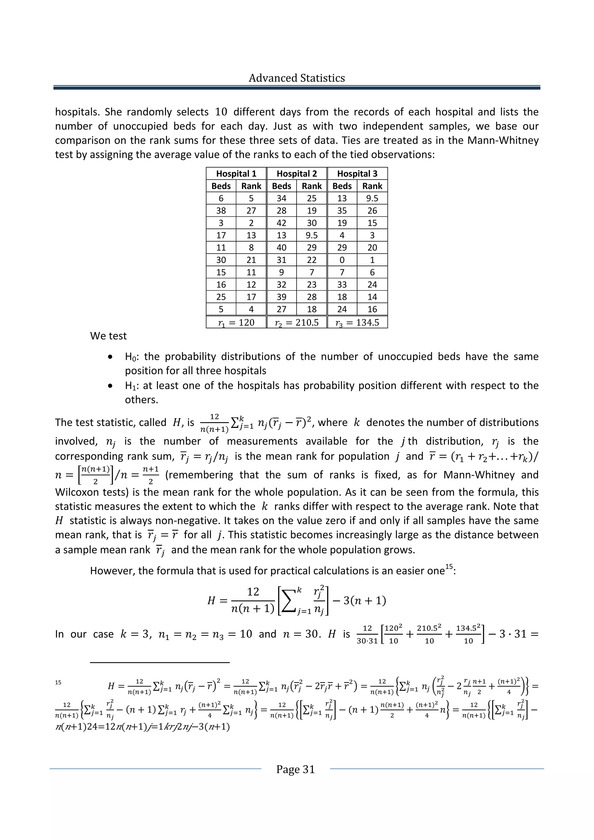 Basics of advanced statistics | PDF
