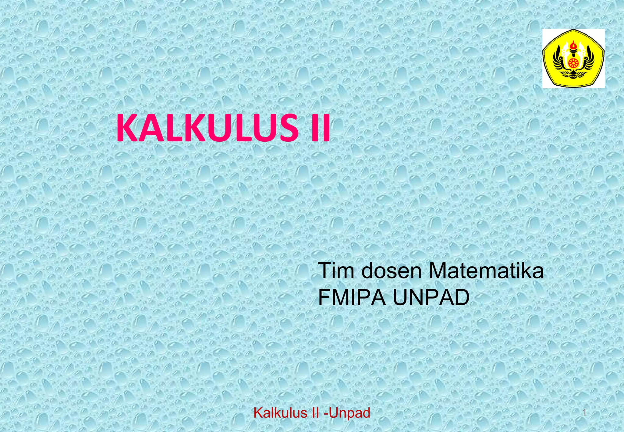 Pengantar Kalkulus 2 | PPS