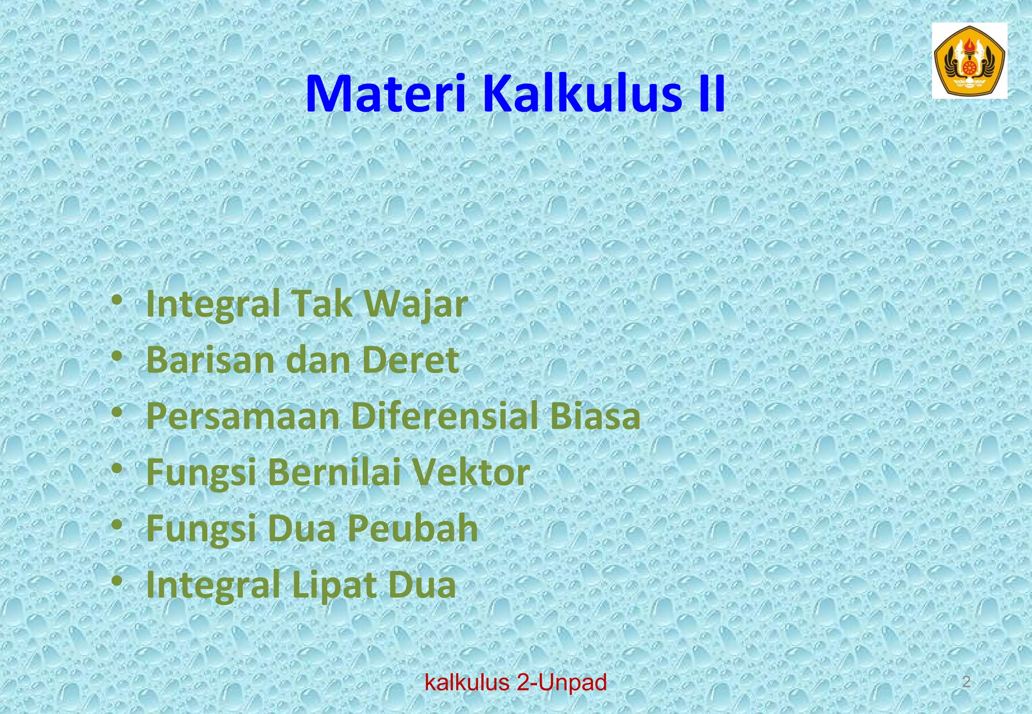Pengantar Kalkulus 2 | PPS