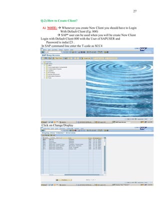 sap basis transaction codes | PDF