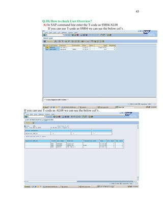 sap basis transaction codes | PDF
