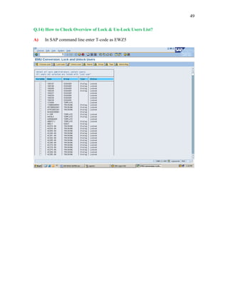 sap basis transaction codes | PDF