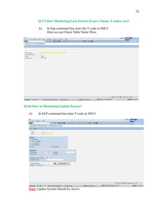 sap basis transaction codes | PDF