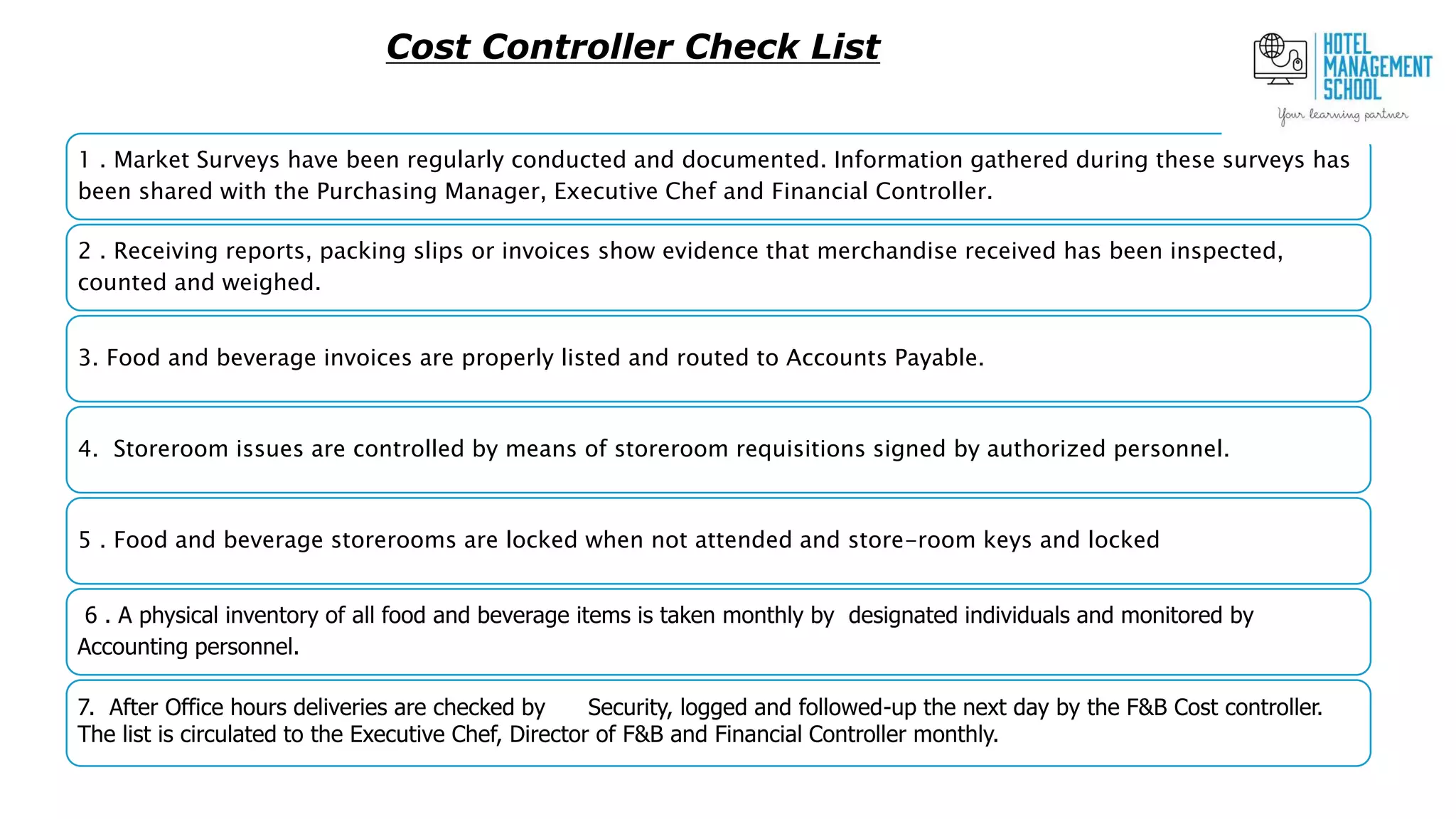 Hotel cost control - master class | PPTX