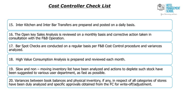 Hotel cost control - master class | PPTX