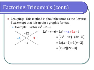 0.3 Factoring Polynomials | PDF