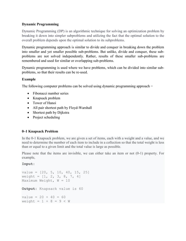 0-1 knapsack problem | PDF