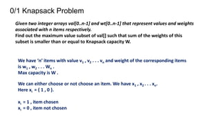 0 1 knapsack using branch and bound | PPTX