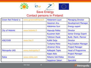 Asko Kippo: SAVE ENERGY Project | PPT