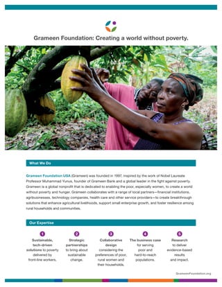 Grameen Foundation Overview | PDF | Debated Sensitive Social Issues ...