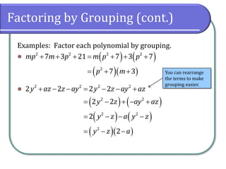 0.4 Factoring Polynomials | PDF