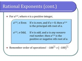 0.6 Rational Exponents | PPT