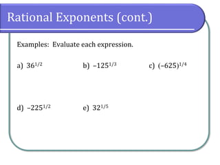 0.6 Rational Exponents | PPT