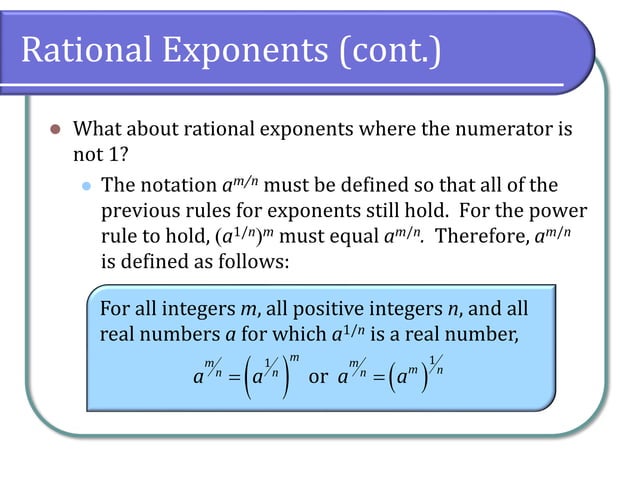 0.6 Rational Exponents | PPT