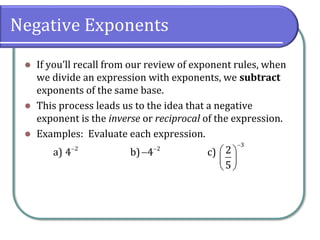 0.6 Rational Exponents | PPT