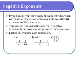 0.6 Rational Exponents | PPT