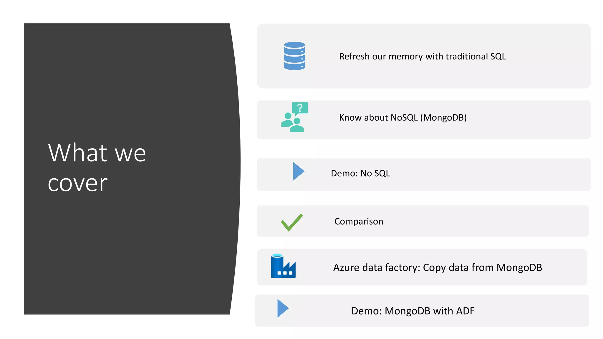 SQL vs. NoSQL and Moving data by Azure Data Factory | PPT