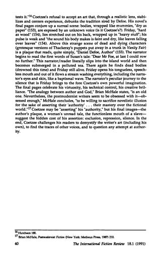 Confronting Authority: J.M. Coetzee's Foe and the Remaking of Robinson ...