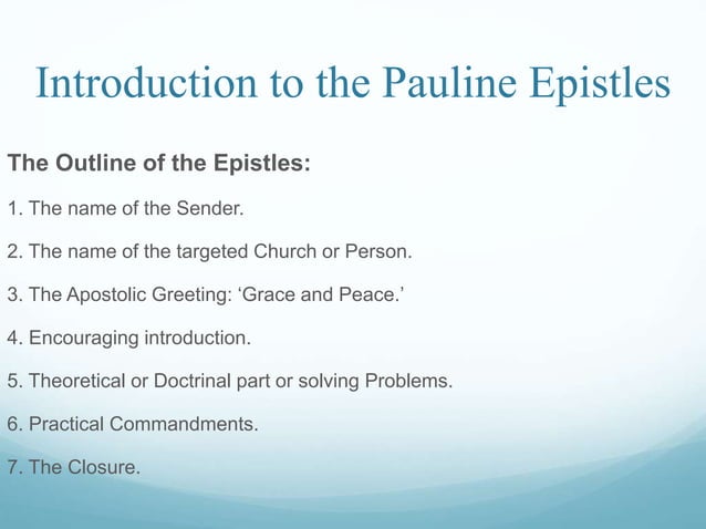 Introduction to the Pauline Epistles | PPT