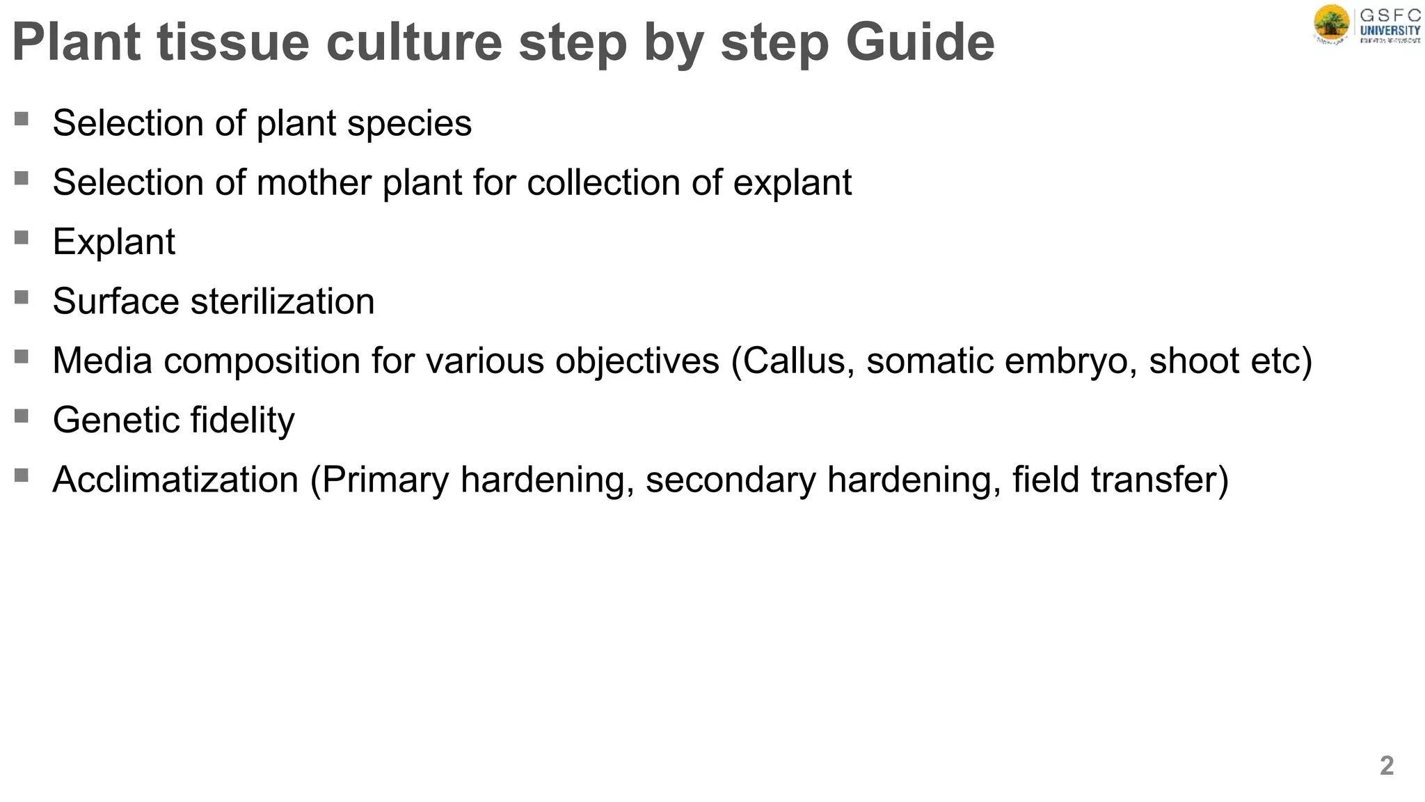 0.1 plant tissue culture step by step guide | PPTX