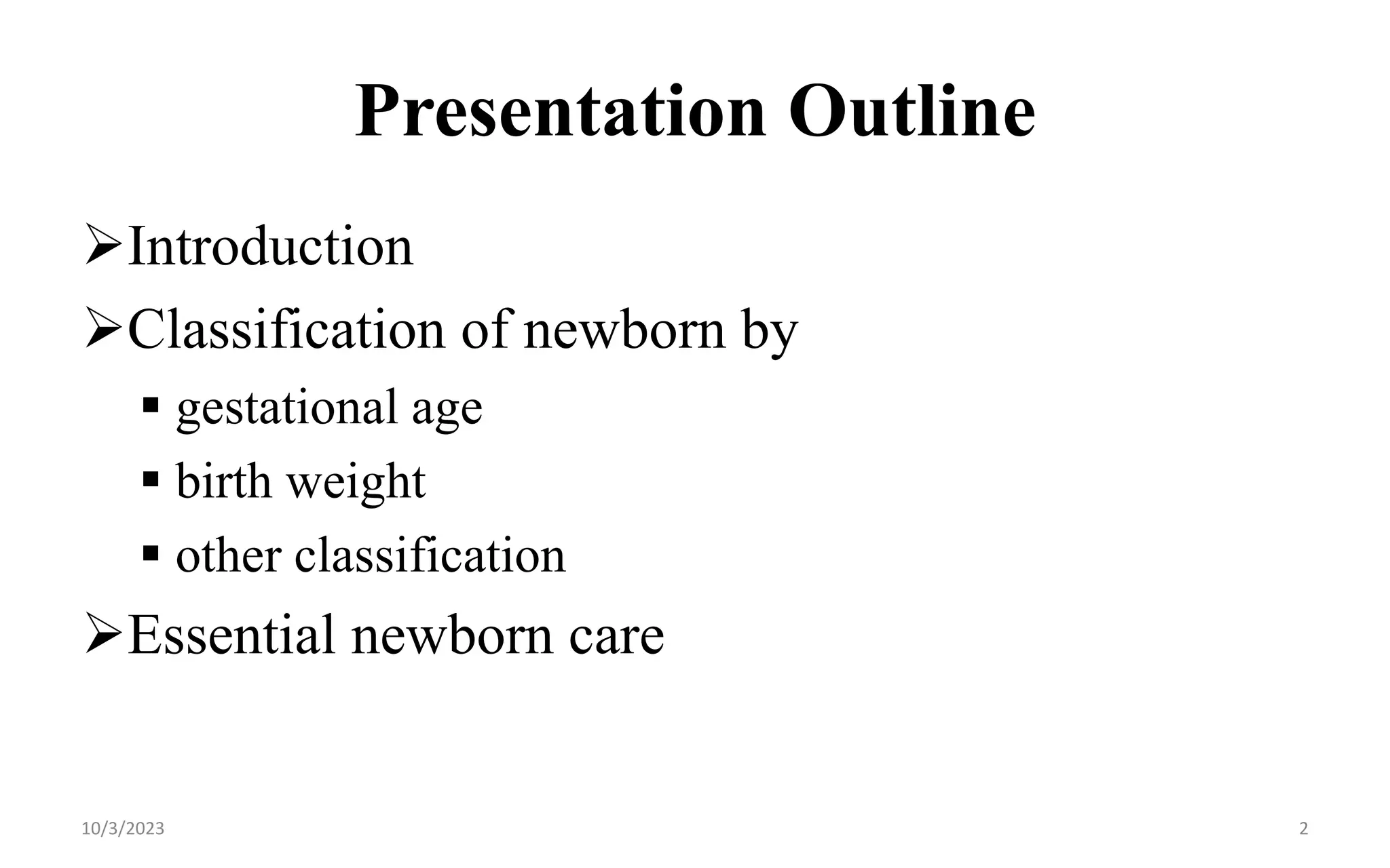0. Classification of Newborn.pptx | Pregnancy | Reproductive Health