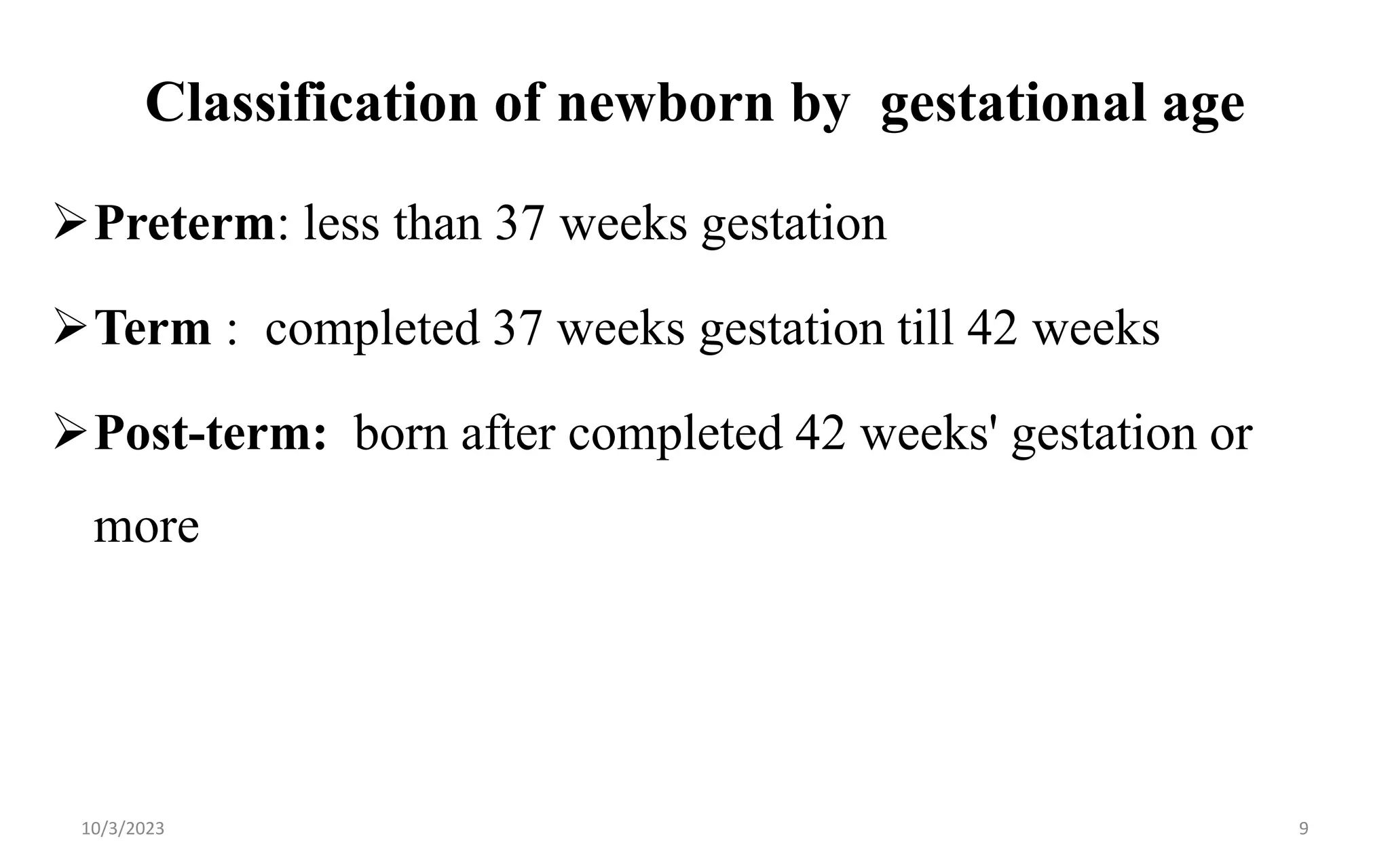 0. Classification of Newborn.pptx | Pregnancy | Reproductive Health