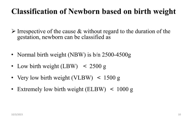 0. Classification of Newborn.pptx | Pregnancy | Reproductive Health