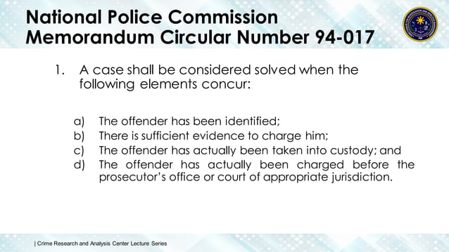 0. Lecture Series on PNP MC 2018-050.pdf | Crime & Harmful Acts to ...