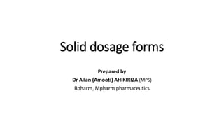 Solid Dosage Form Pdf – Solid Dosage Form Formulation – AGAY