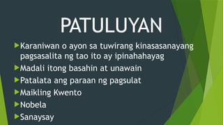 Ang Pinagmulan ng Panitikan at Kasaysayan | PPTX