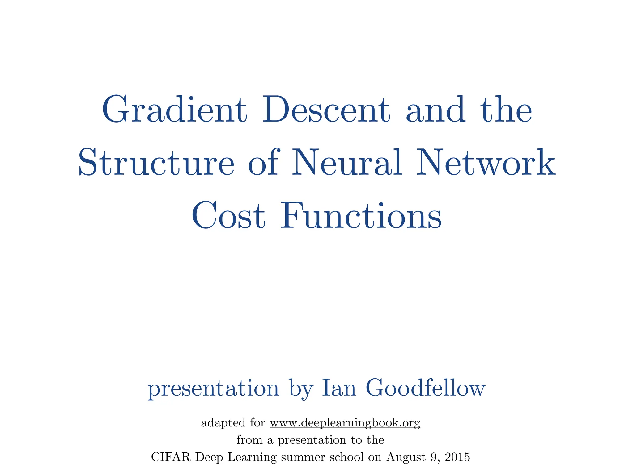 Gradient descent and structure Neural Networks | PDF