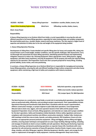 Deck Foreman/Barge Foreman/Lifting Supervisor | PDF