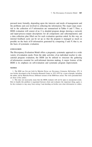 THE DISCREPANCY EVALUATION MODEL | PDF