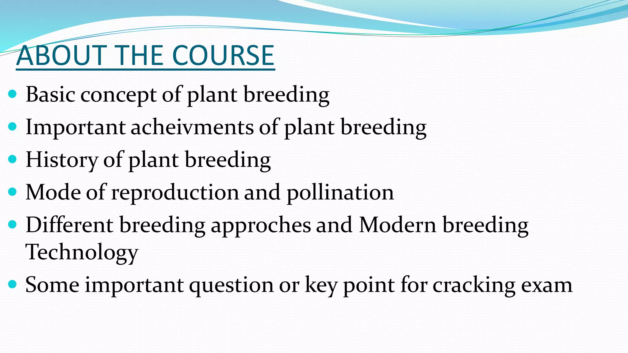 introduction plant breeding | PPTX