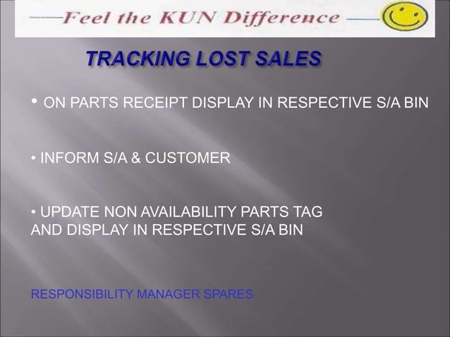 Parts lost sales analysis | PPT
