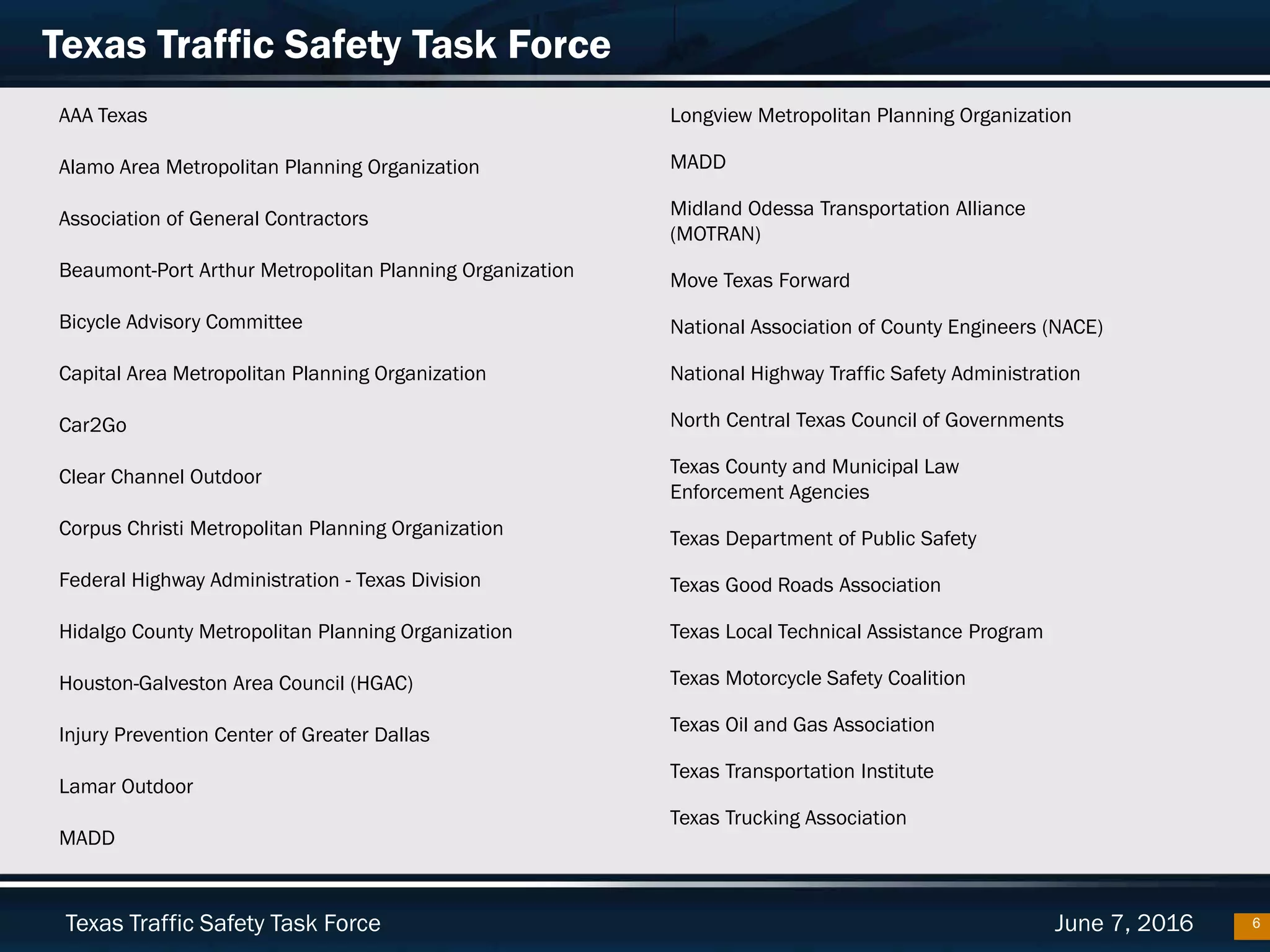 Texas Traffic Safety Task Force | PPT | Free Download