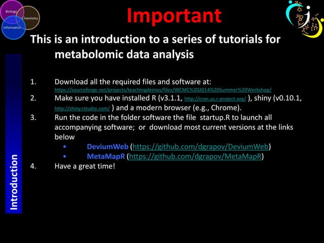 Metabolomic Data Analysis Workshop and Tutorials (2014) | PPTX | Chemistry | Science