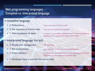 Introduction to Web Programming, HTTP, Development | PDF