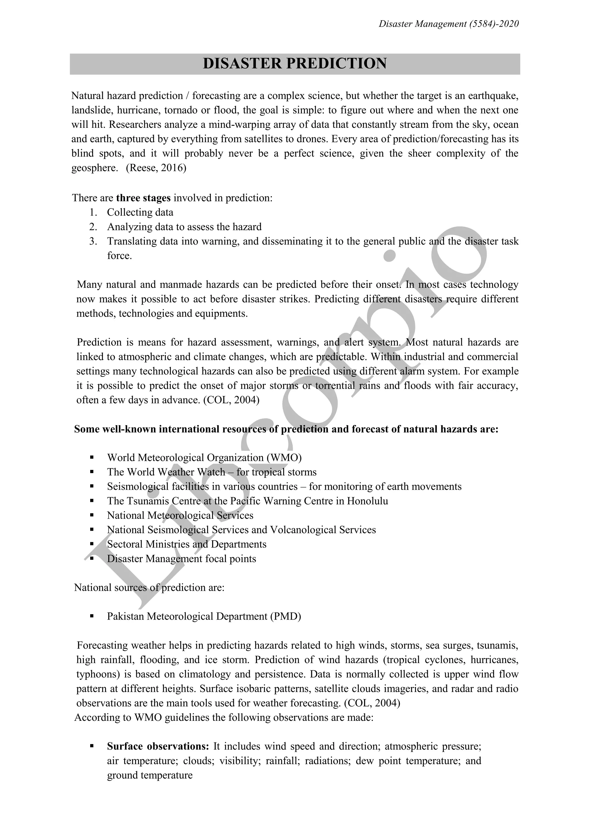 DISASTER PREDICTION | PDF