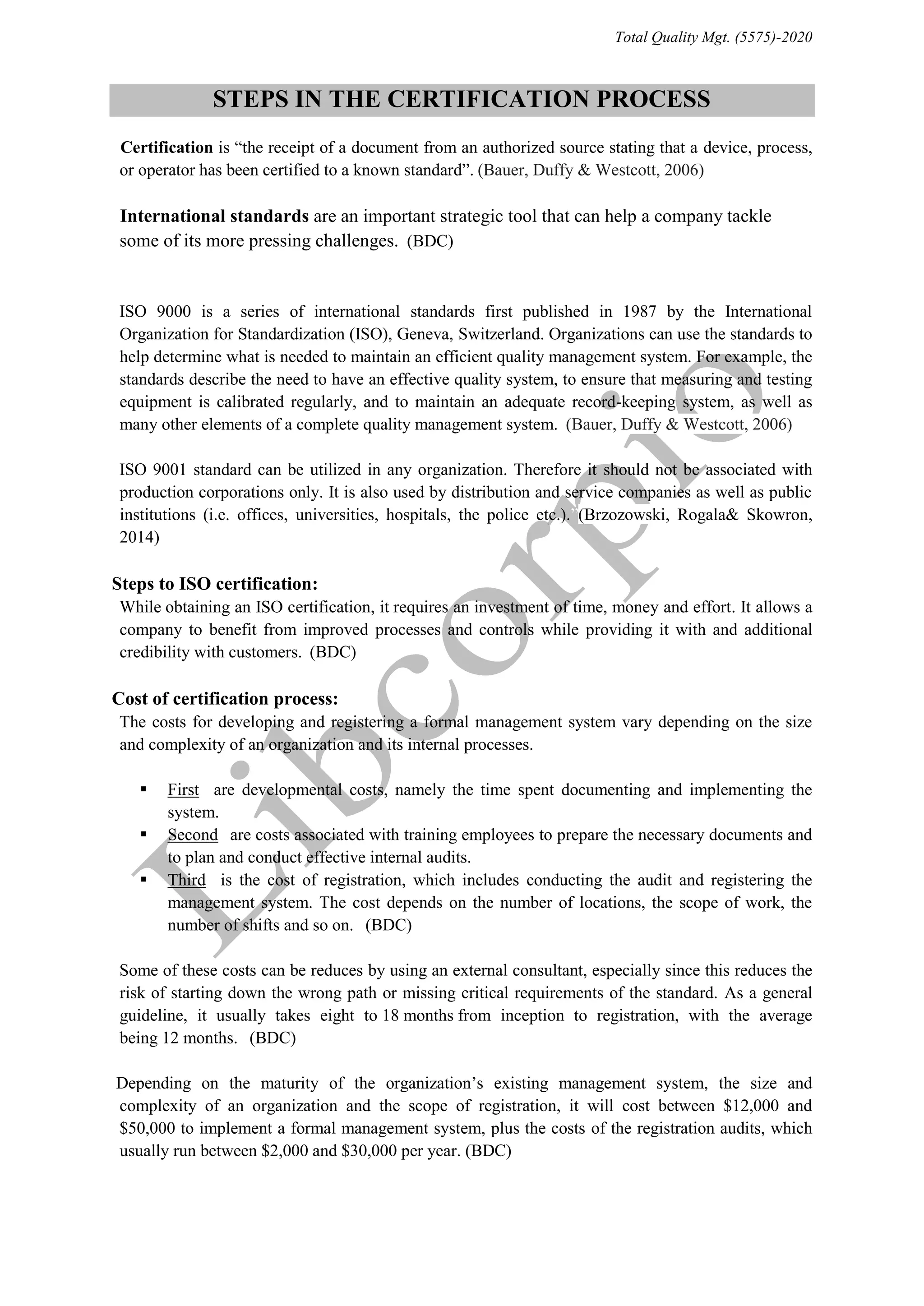 QUALITY CERTIFICATION ‎PROCESS- ISO | PDF