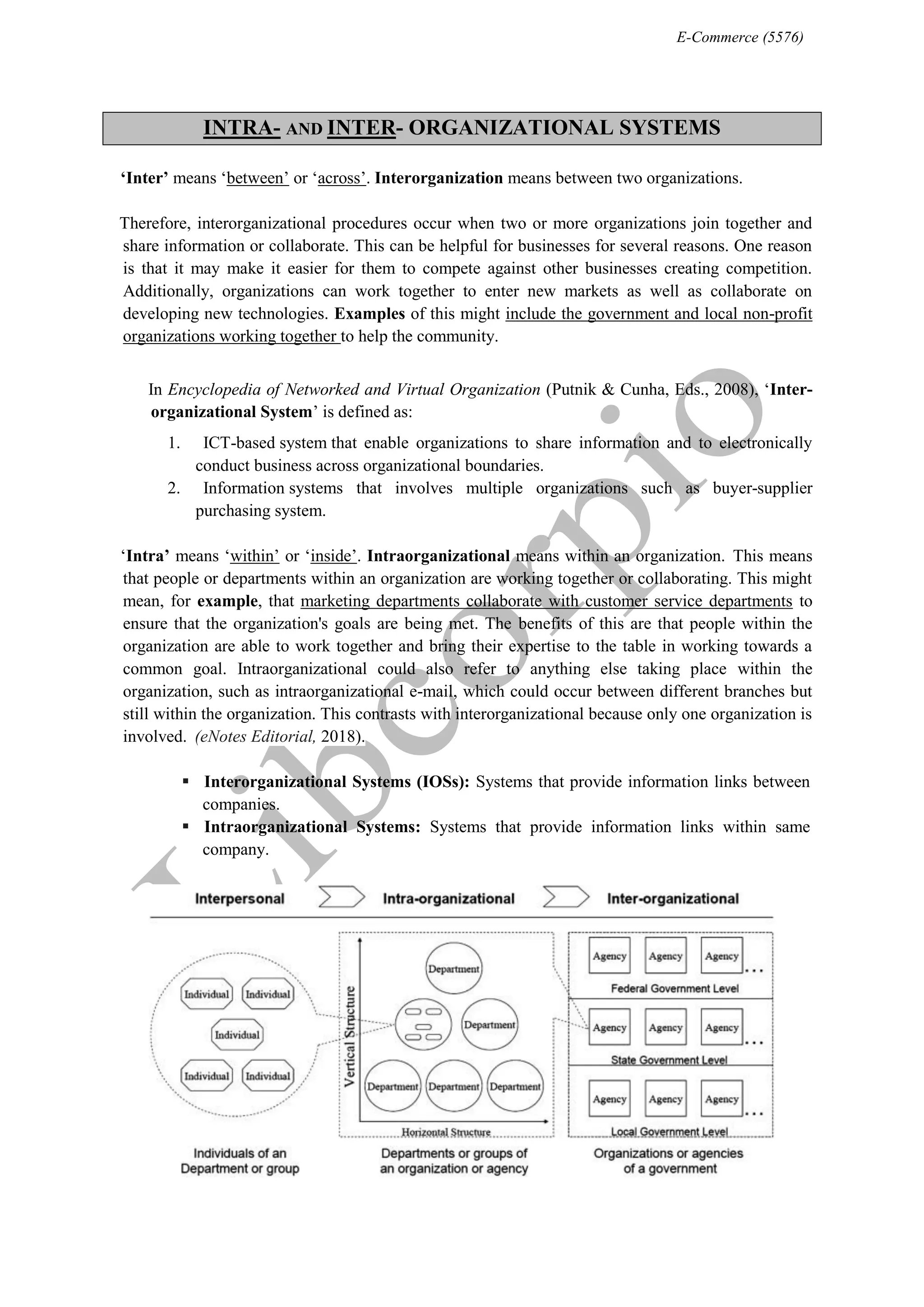 INTRA- AND INTER- ‎ORGANIZATIONAL ‎SYSTEMS | PDF