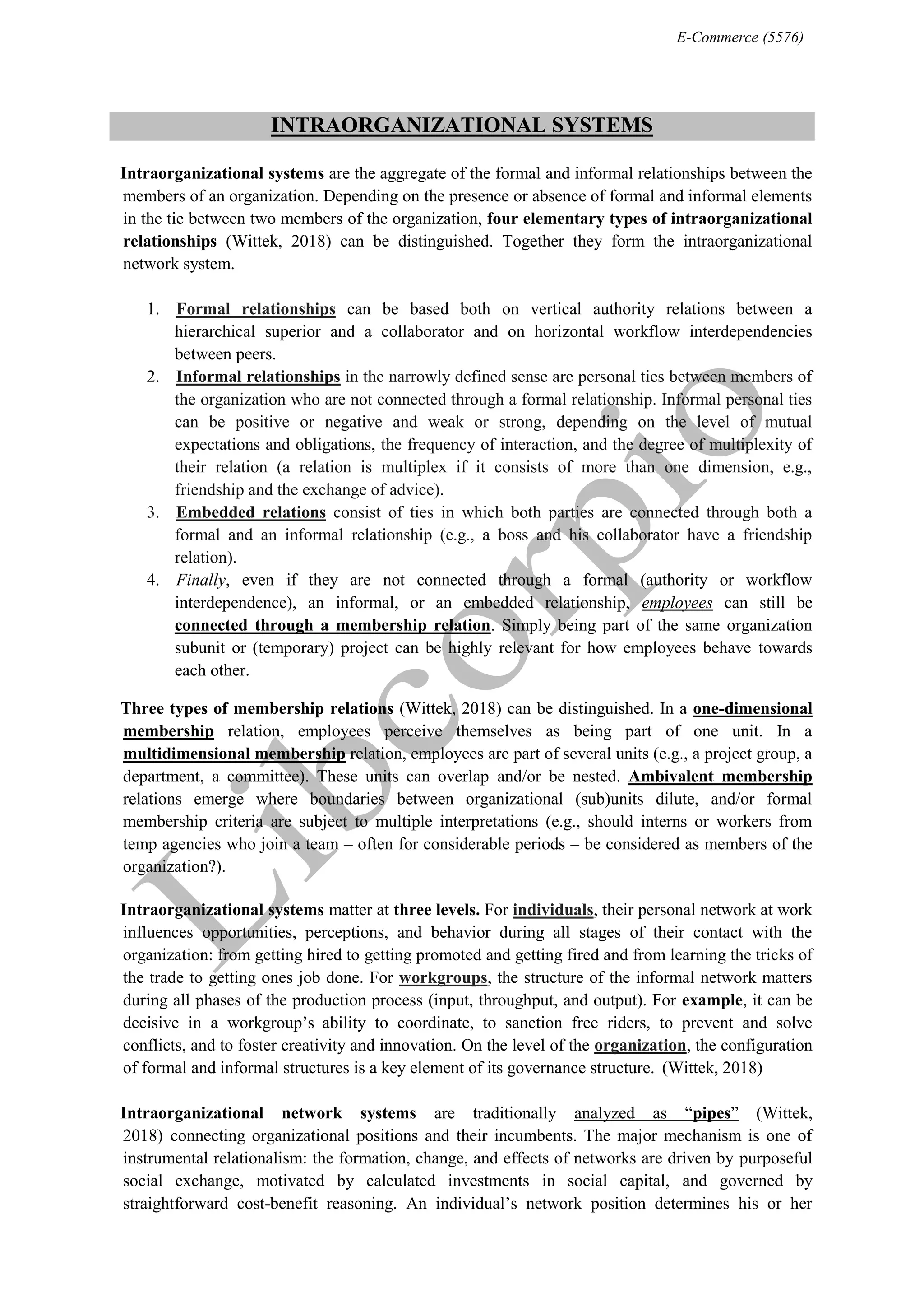 INTRA- AND INTER- ‎ORGANIZATIONAL ‎SYSTEMS | PDF