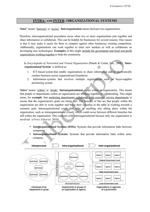 INTRA- AND INTER- ‎ORGANIZATIONAL ‎SYSTEMS | PDF