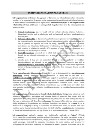 INTRA- AND INTER- ‎ORGANIZATIONAL ‎SYSTEMS | PDF