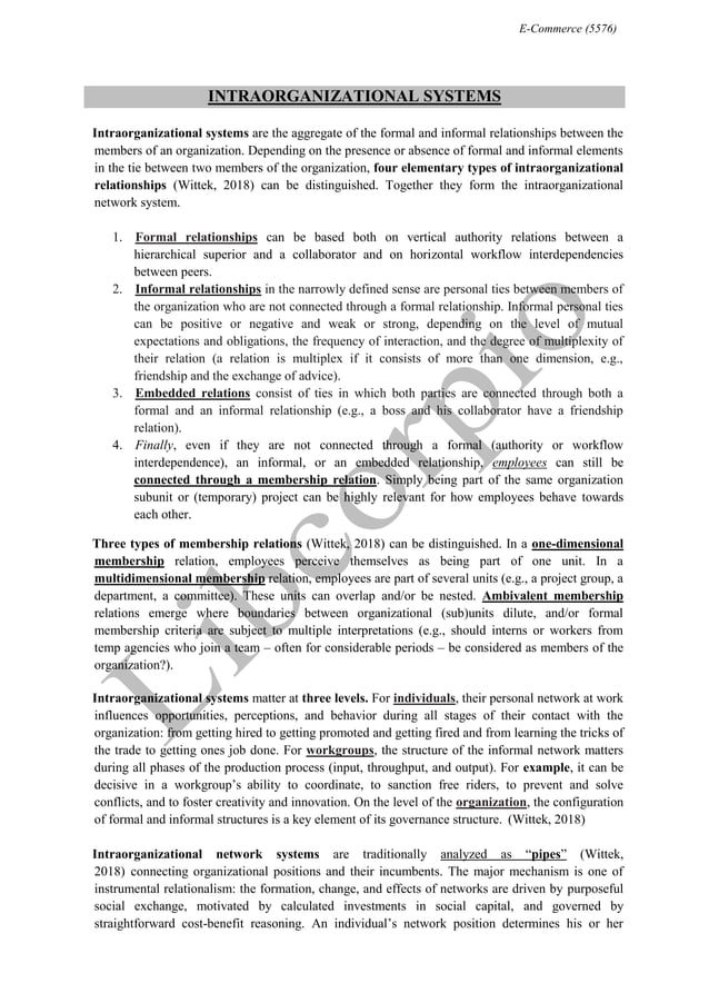 INTRA- AND INTER- ‎ORGANIZATIONAL ‎SYSTEMS | PDF