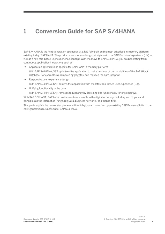 0 sap - conversion guide for sap s4 hana 1610 | PDF | Databases ...
