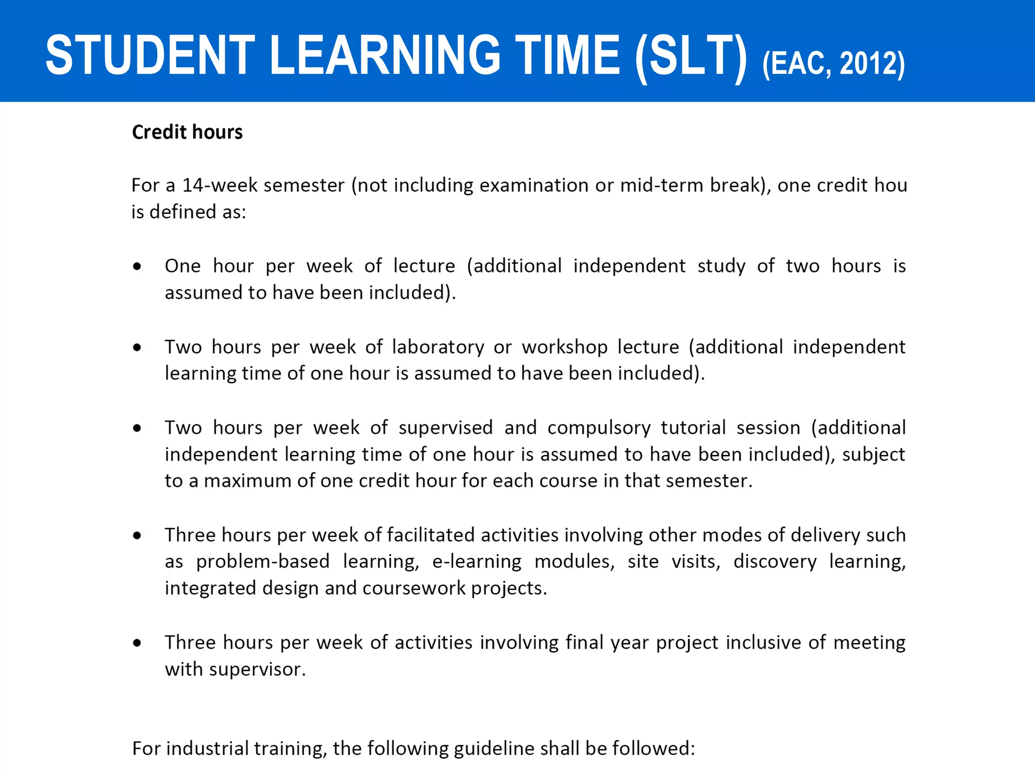 OBE Student Learning Time (SLT) & Assessment | PPT