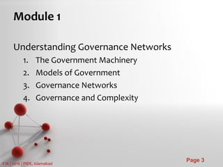 Network Governance (Course Outline) | PPT