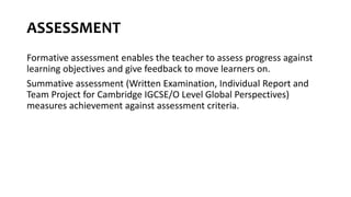 GLOBAL PERSPECTIVE CAMBRIDGE IGCSE: KEY TERMS | PPTX